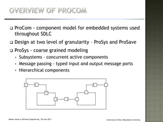 Presentation - "A comparison of component-based software engineering and model-driven ...