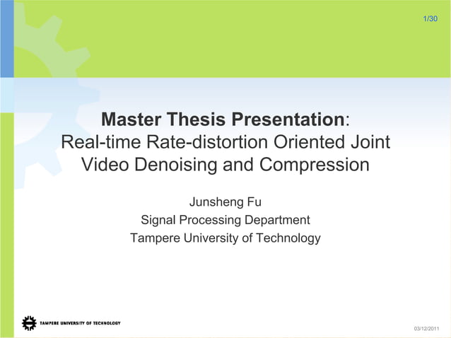 Master Thesis Presentation | PDF