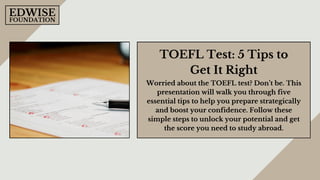 Master the TOEFL: 5 Proven Tips for Success. | PDF