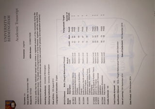 Master transcript | PDF