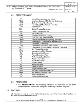 Validation Master Plan | PDF