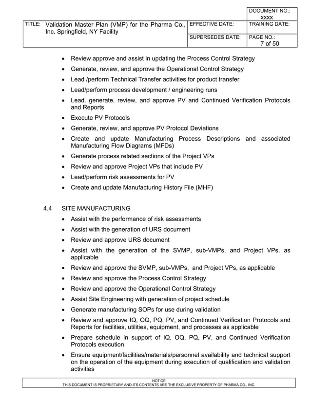 Validation Master Plan | PDF