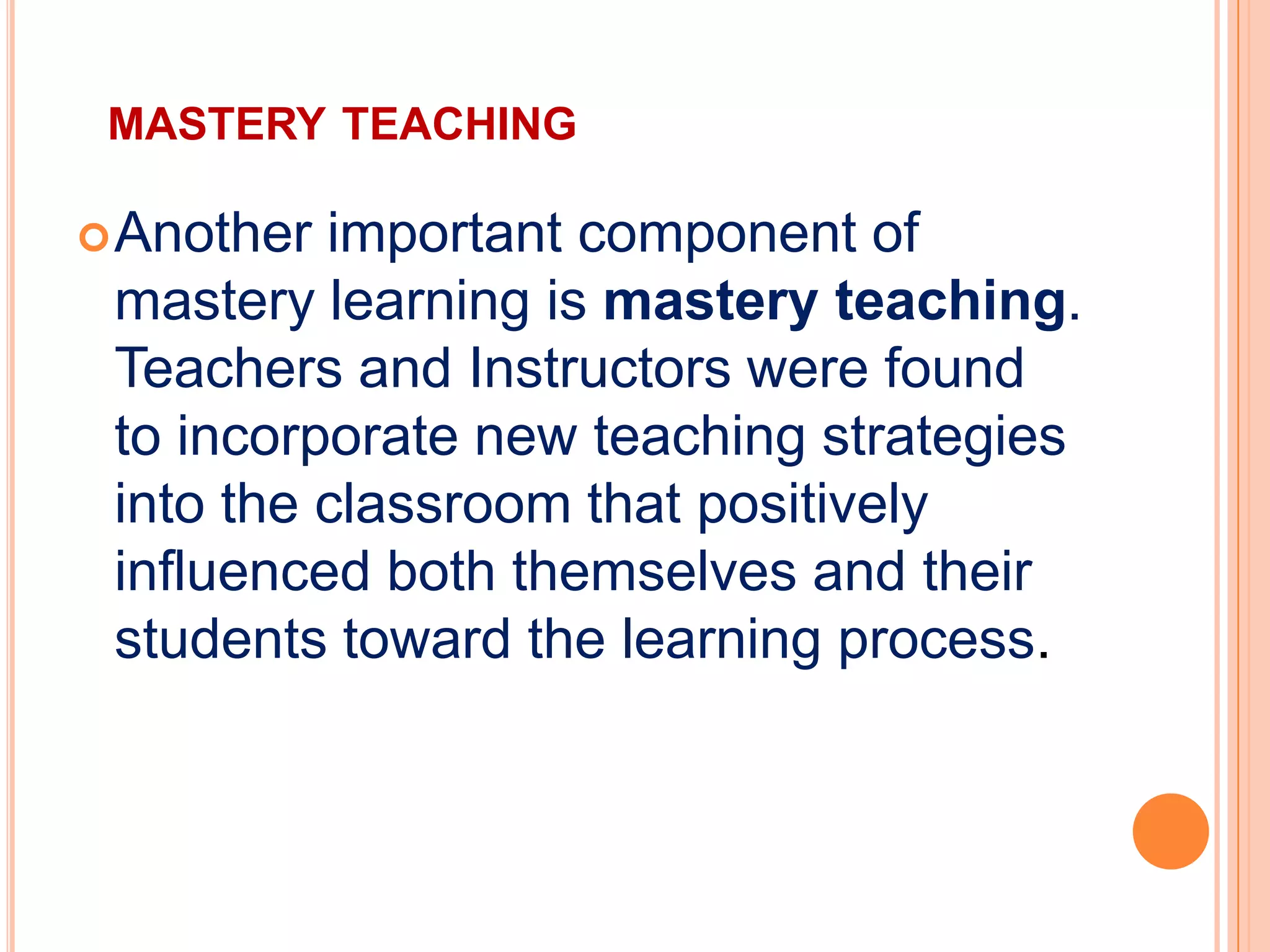 Mastery learning | PPTX
