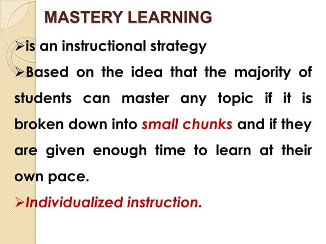 Mastery learning | PPT