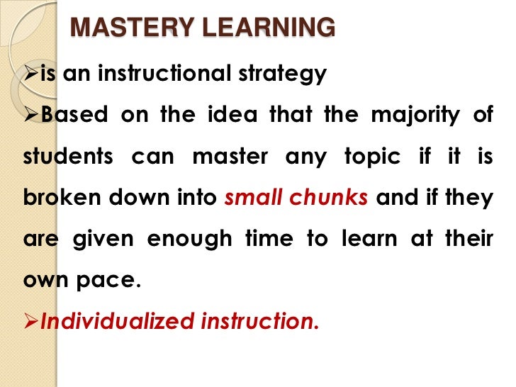 Mastery learning