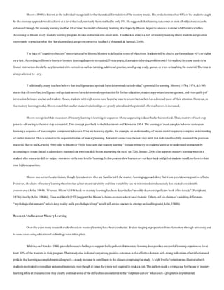 Mastery learning | DOCX