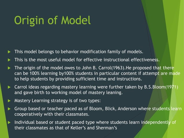 Mastery learning model | PPTX