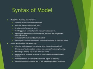 Mastery learning model | PPTX