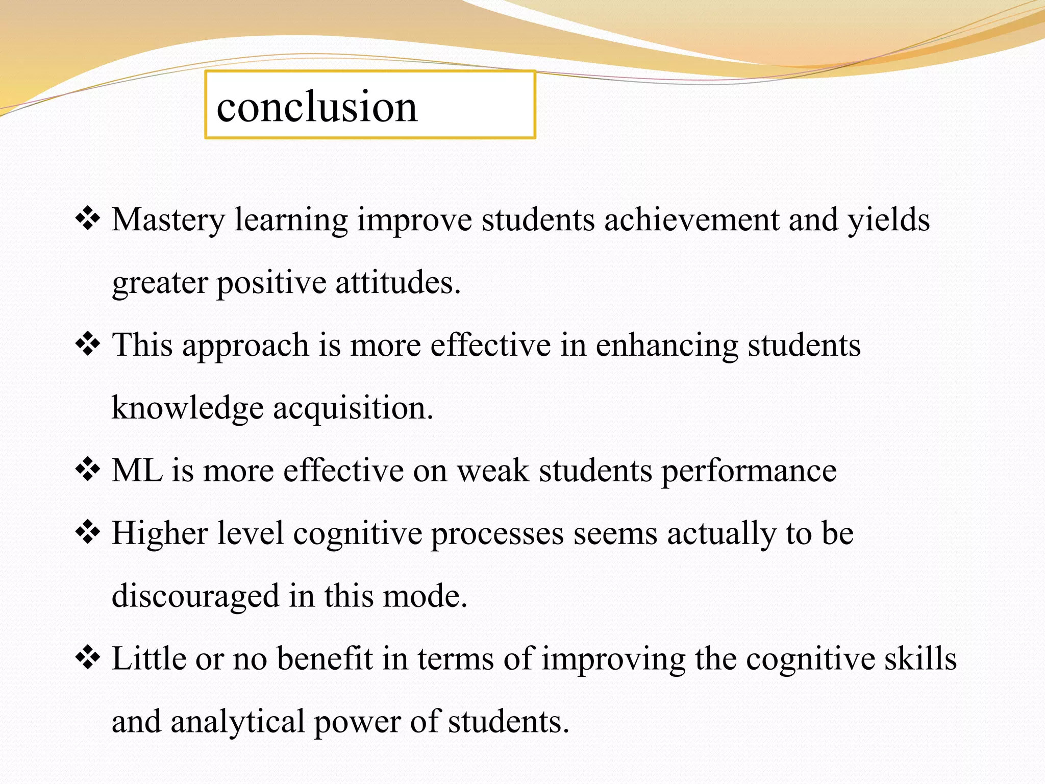 Mastery learning models ppt | PPTX