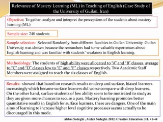 Mastery learning models ppt | PPTX