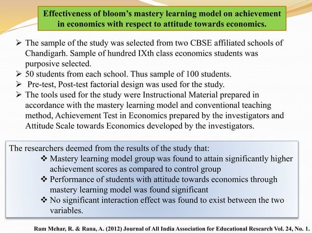 Mastery learning models ppt | PPT