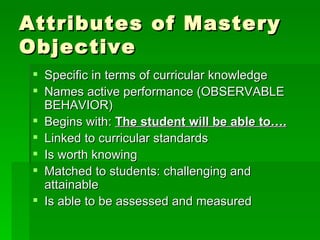 Mastery objectives 2 | PPT
