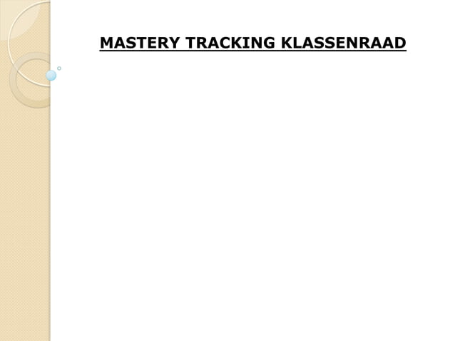 Mastery tracking klassenraad | PDF