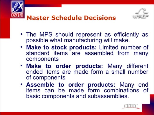 Master Production scheduling Plan in Production | PPT
