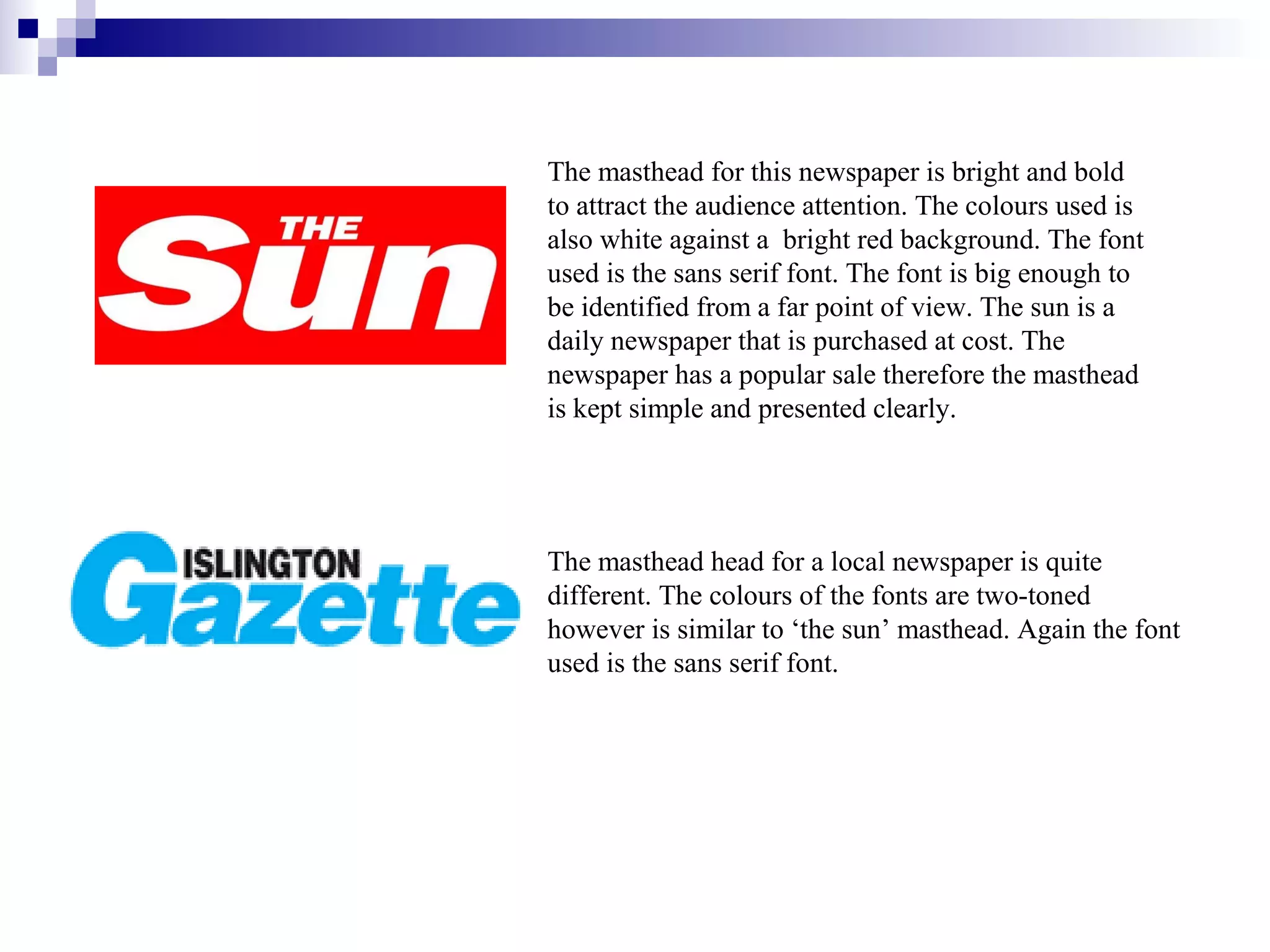 Masthead analysis | PPT