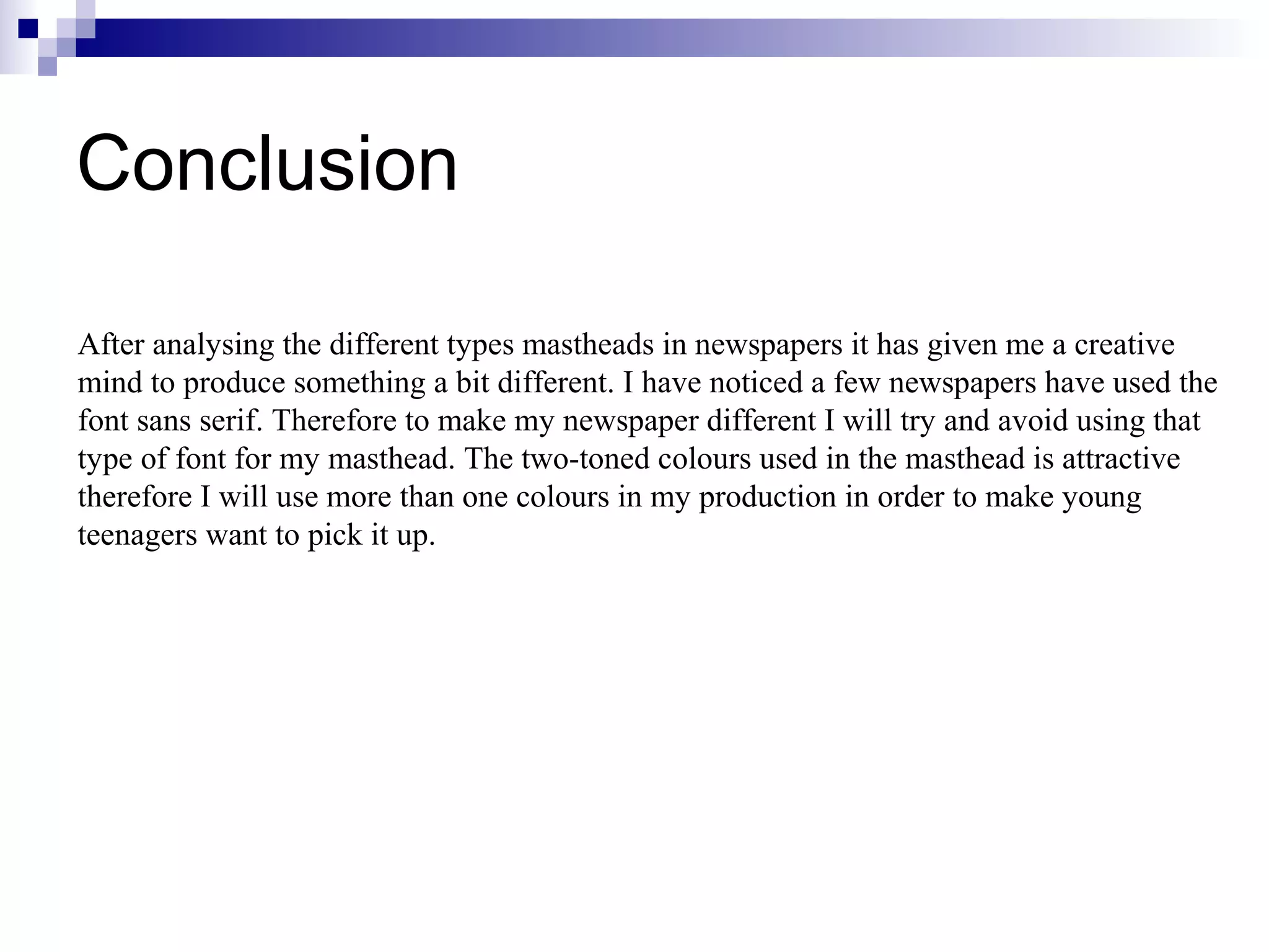Masthead analysis | PPT