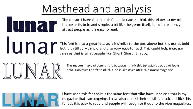 Masthead and analysis | PPT