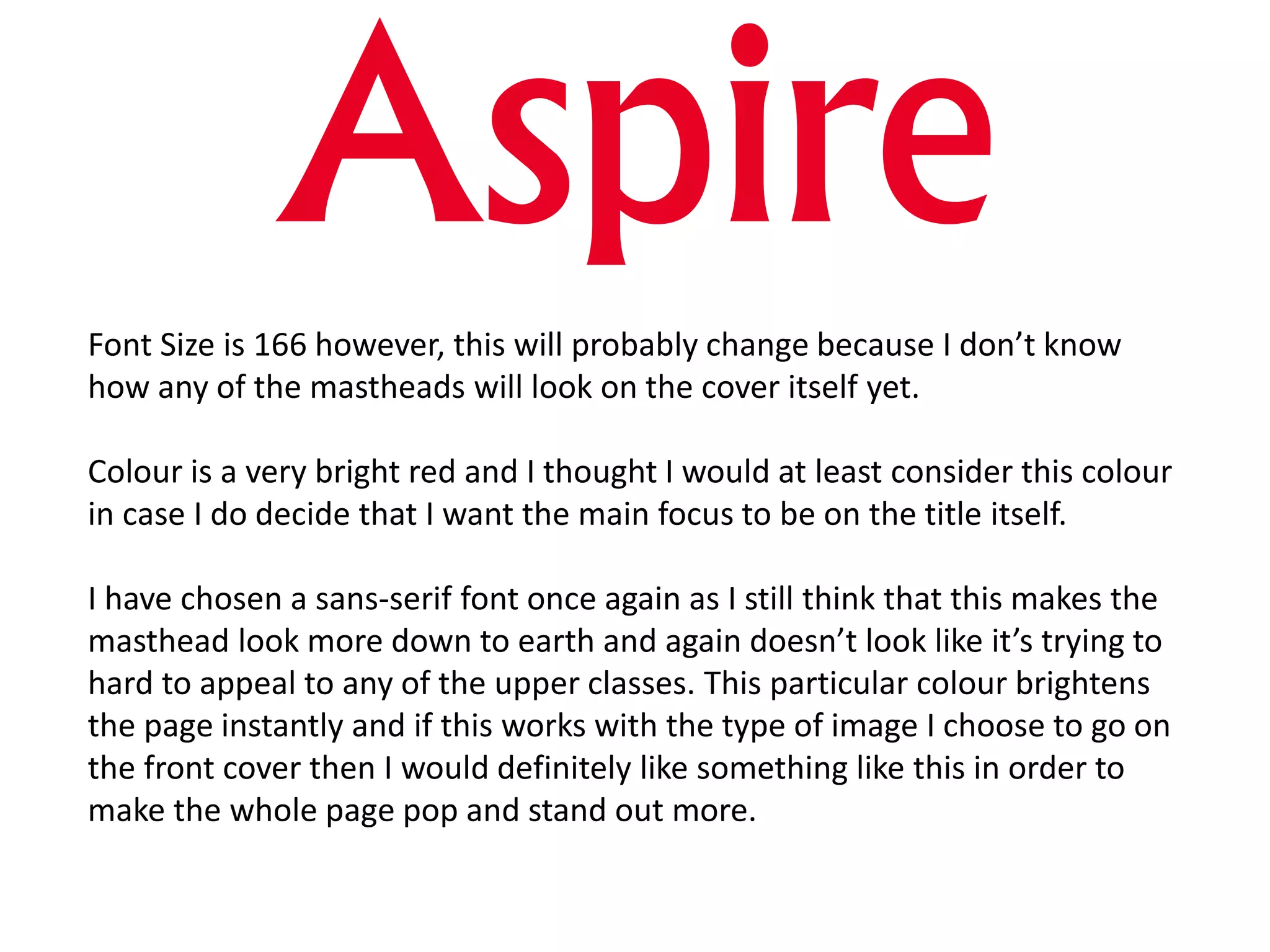 Potential Masthead Styles, Sizes and Colours | PPTX