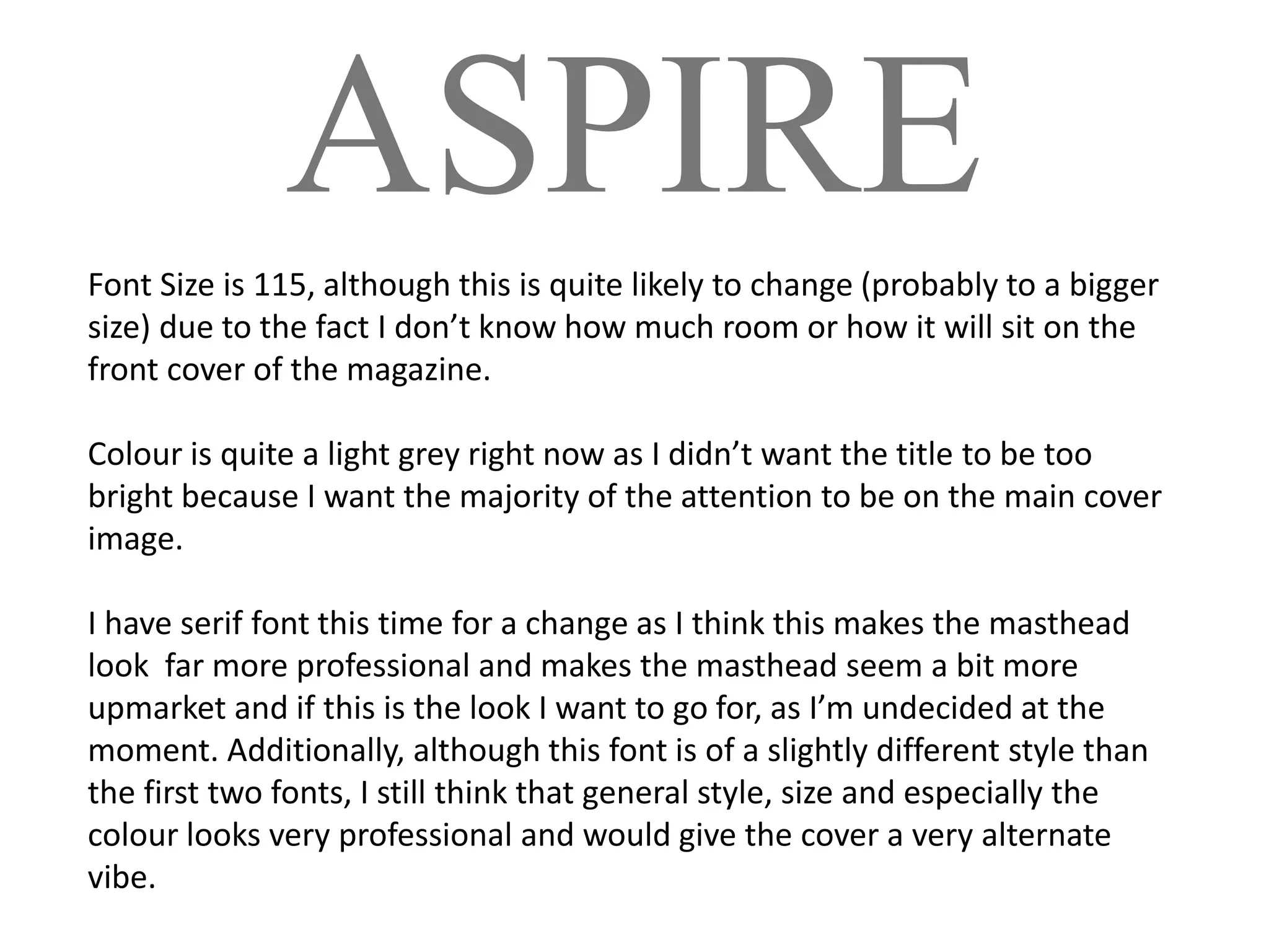 Potential Masthead Styles, Sizes and Colours | PPTX