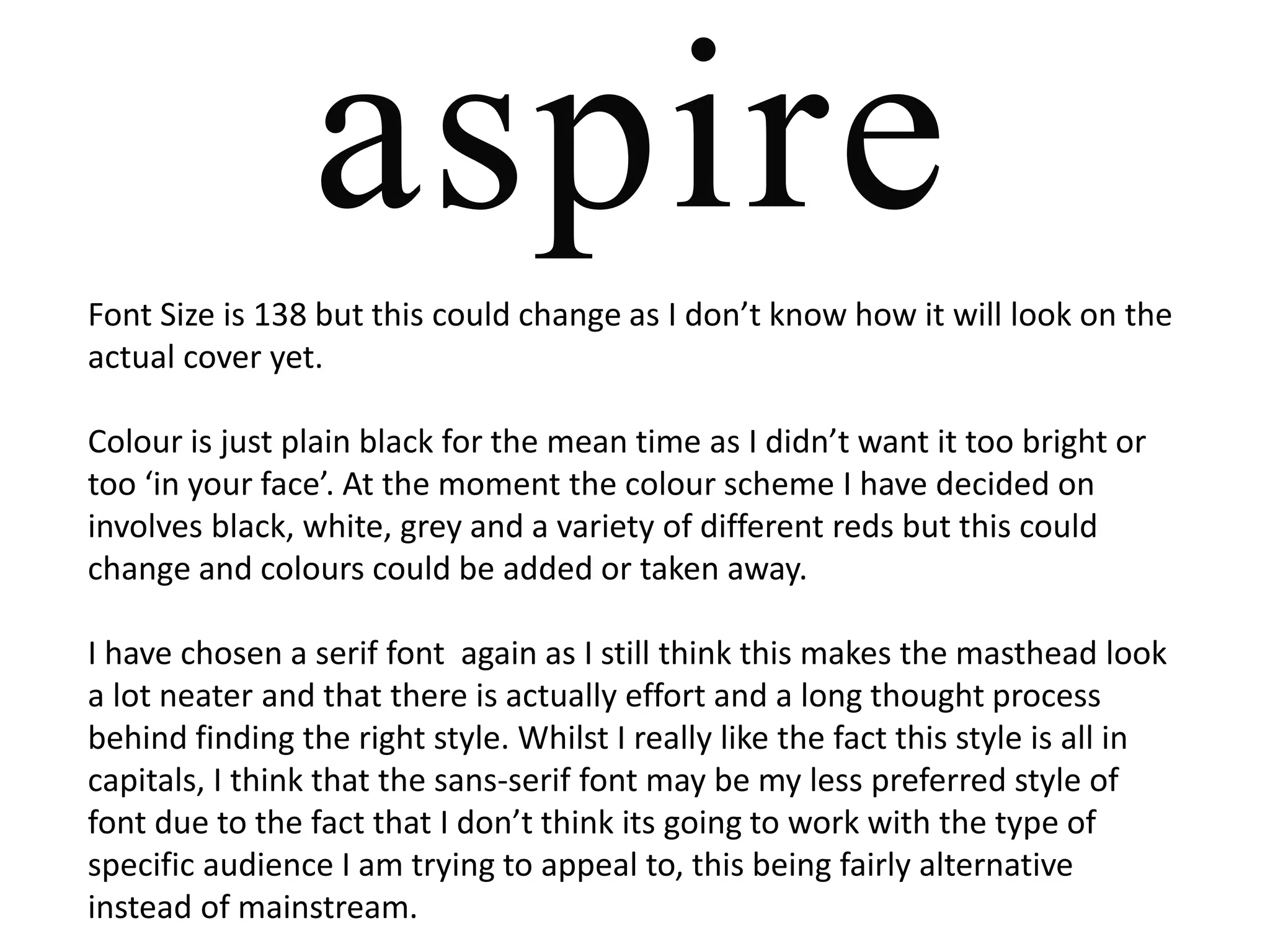 Potential Masthead Styles, Sizes and Colours | PPTX