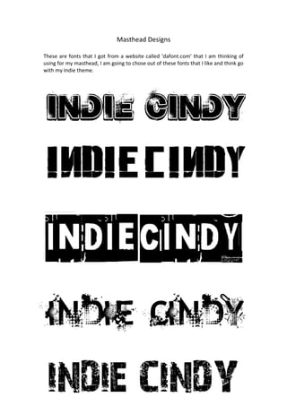 Masthead Designs | DOC | Desktop Publishing | Computer Software and ...