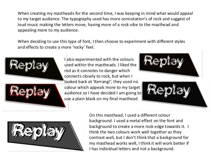 Masthead designs for my magazine