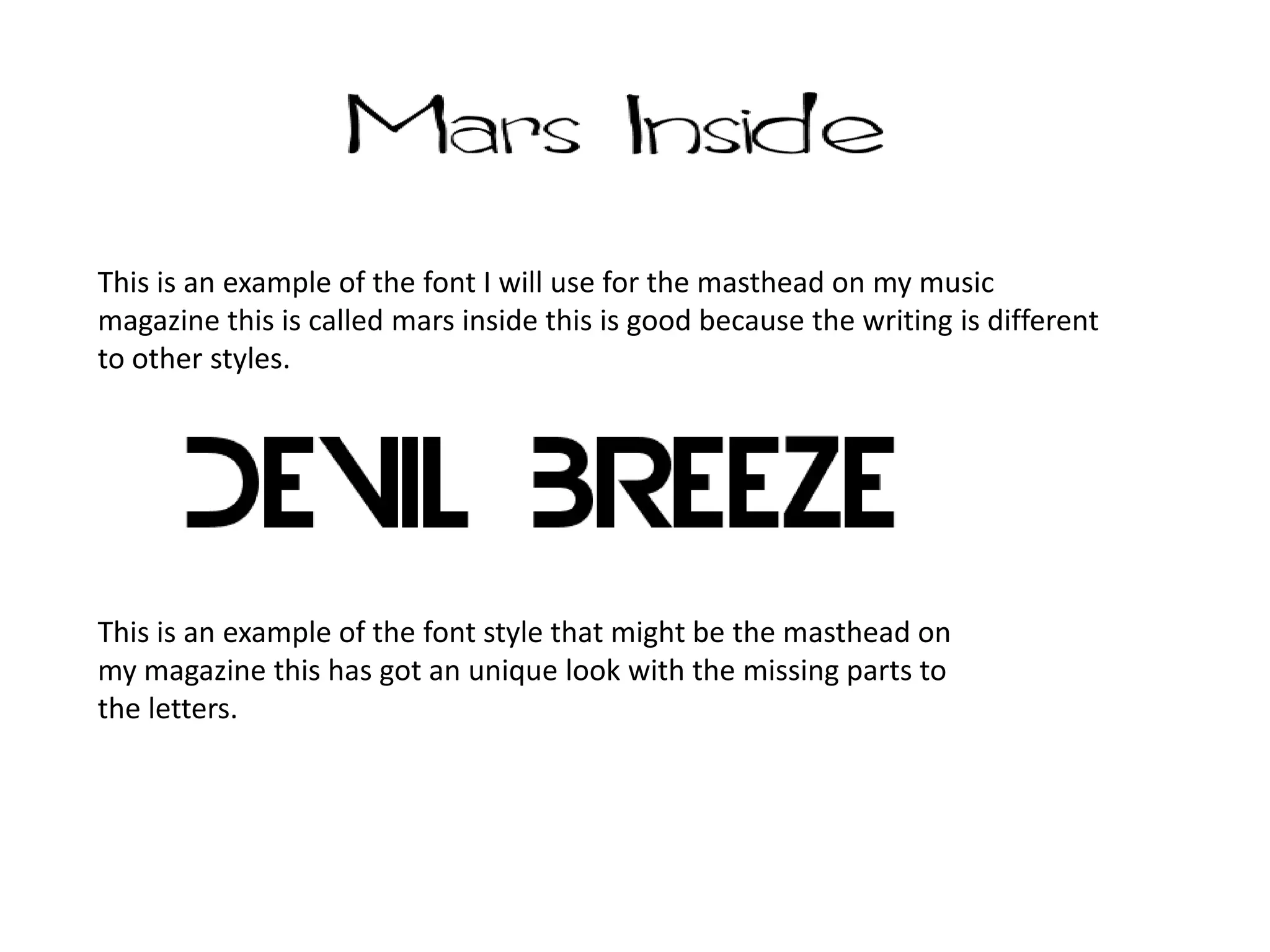 Masthead examples | PPTX