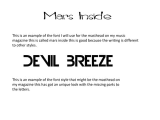 Masthead examples | PPTX