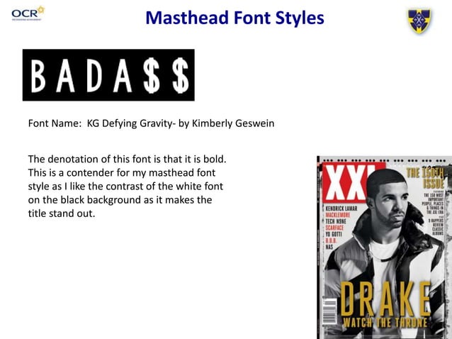 Masthead Font Styles | PPT