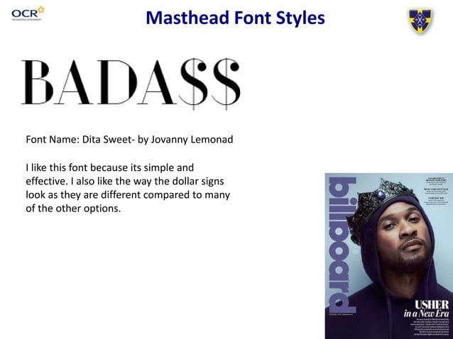 Masthead Font Styles | PPT