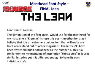 Masthead font styles | PPTX