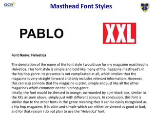 Masthead Font Styles | PPTX | Hip Hop Music | Music