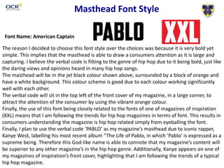 Masthead Font Styles | PPTX | Hip Hop Music | Music