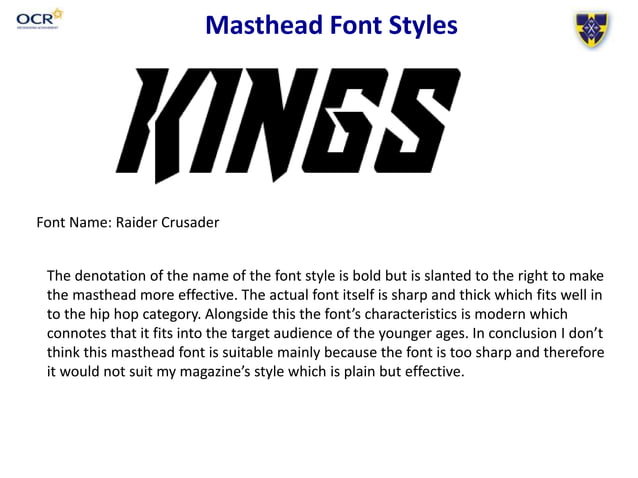 Masthead font styles | PPTX | Hip Hop Music | Music