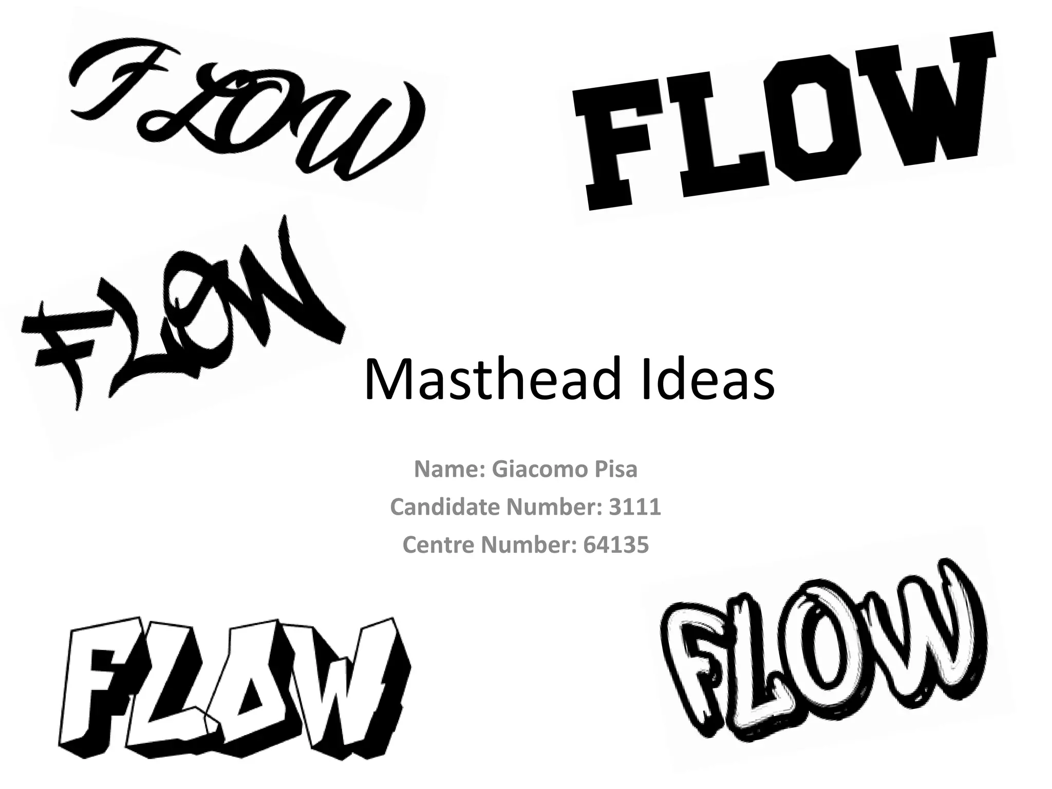 Masthead font styles | PPT