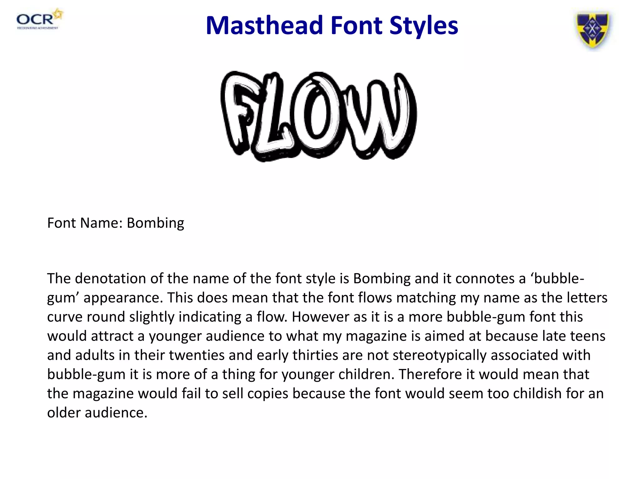 Masthead font styles | PPT