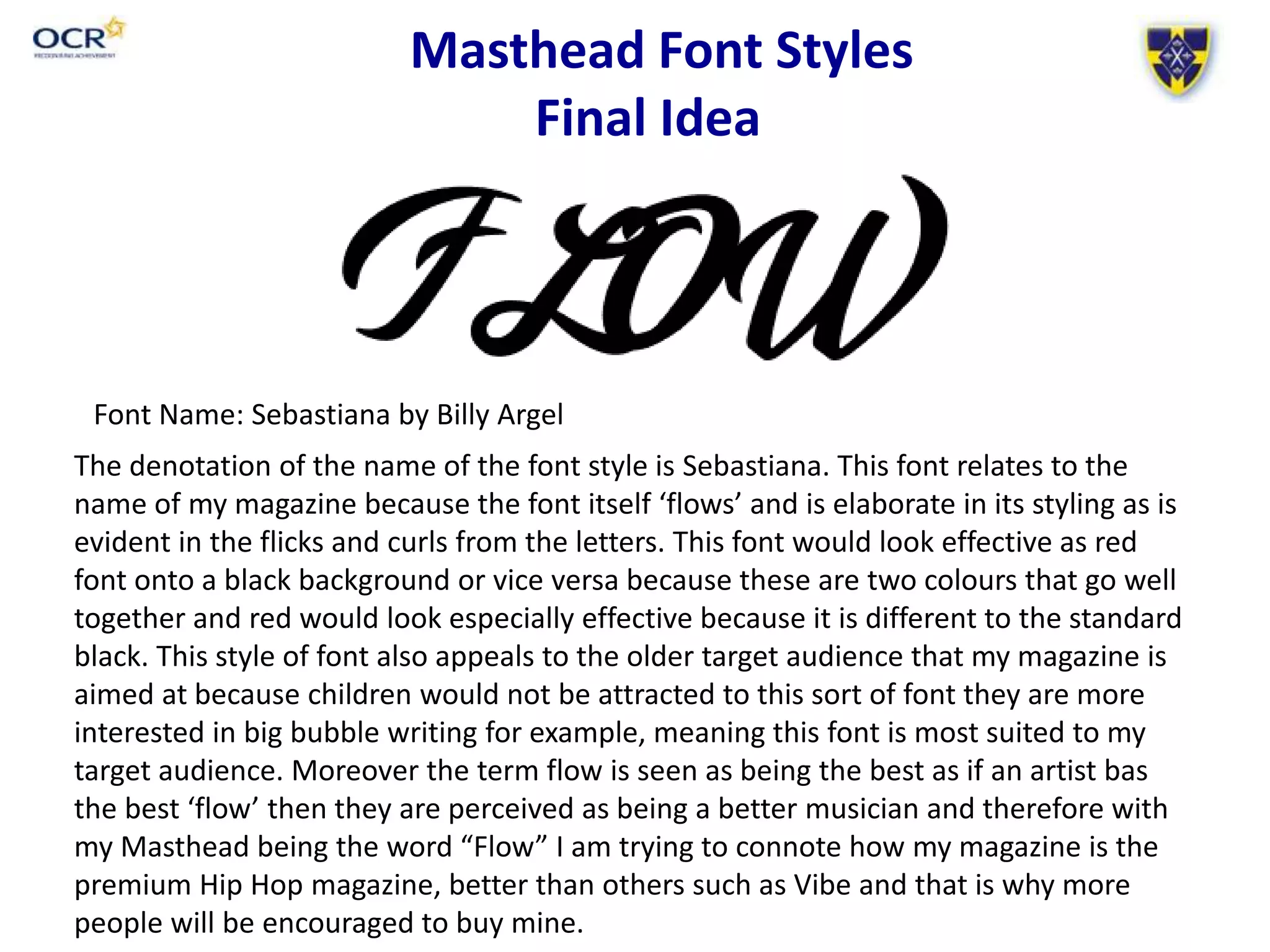 Masthead font styles | PPT