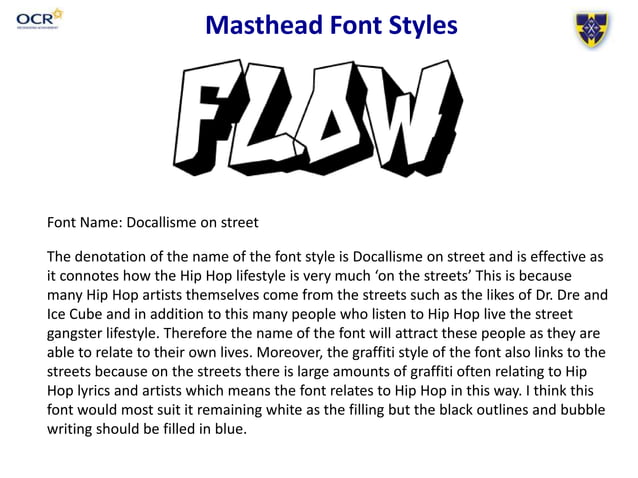 Masthead font styles | PPT