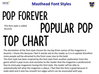 Masthead font styles for pop magazine | PPT