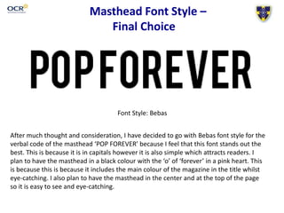 Masthead font styles for pop magazine | PPTX