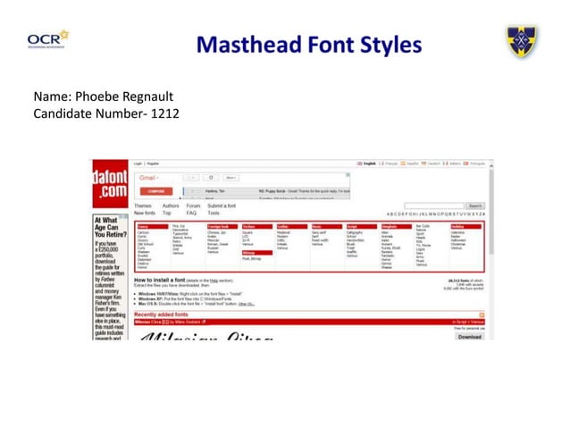 Masthead Font Styles | PPT