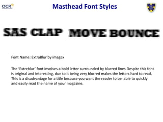 Masthead Font Styles | PPTX