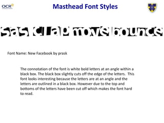 Masthead Font Styles | PPTX