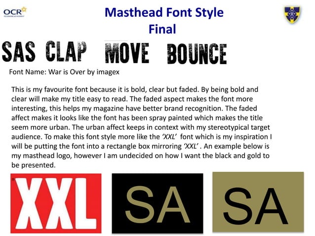 Masthead Font Styles | PPT