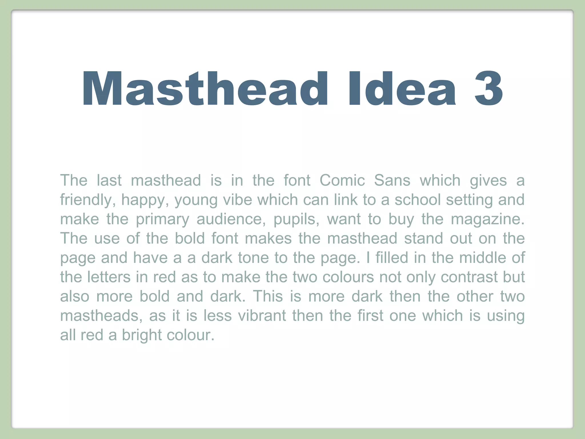 Masthead ideas | PPTX