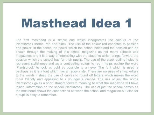 Masthead ideas | PPTX