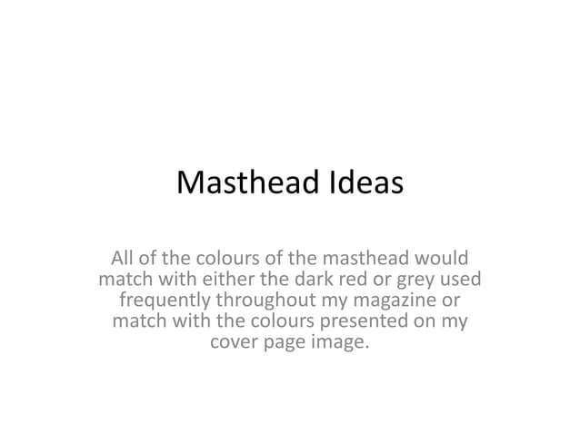 Masthead ideas | PPT