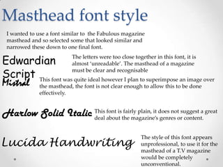 Masthead selection | PPT