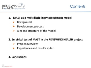 MAST: a model for HTA-based assessment of telemedicine applications | PPTX