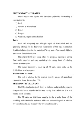 Mastication / orthodontic course by indian dental academy | PDF